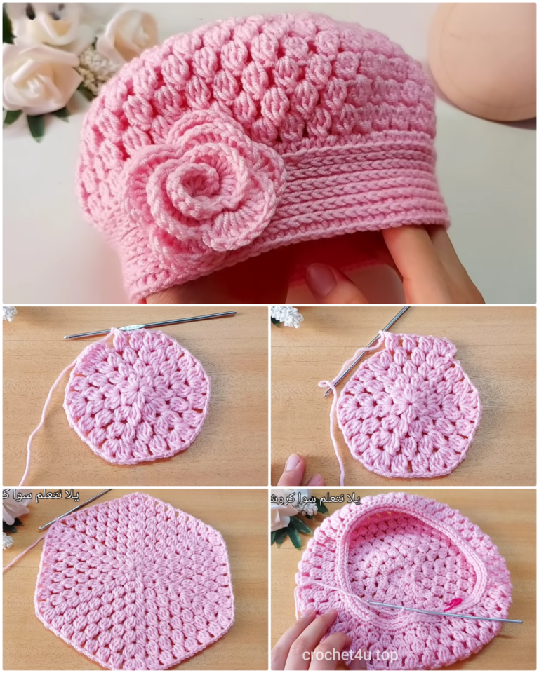 Sweetheart Popcorn Rose Bonnet: A Detailed Crochet Pattern - Crochet4U