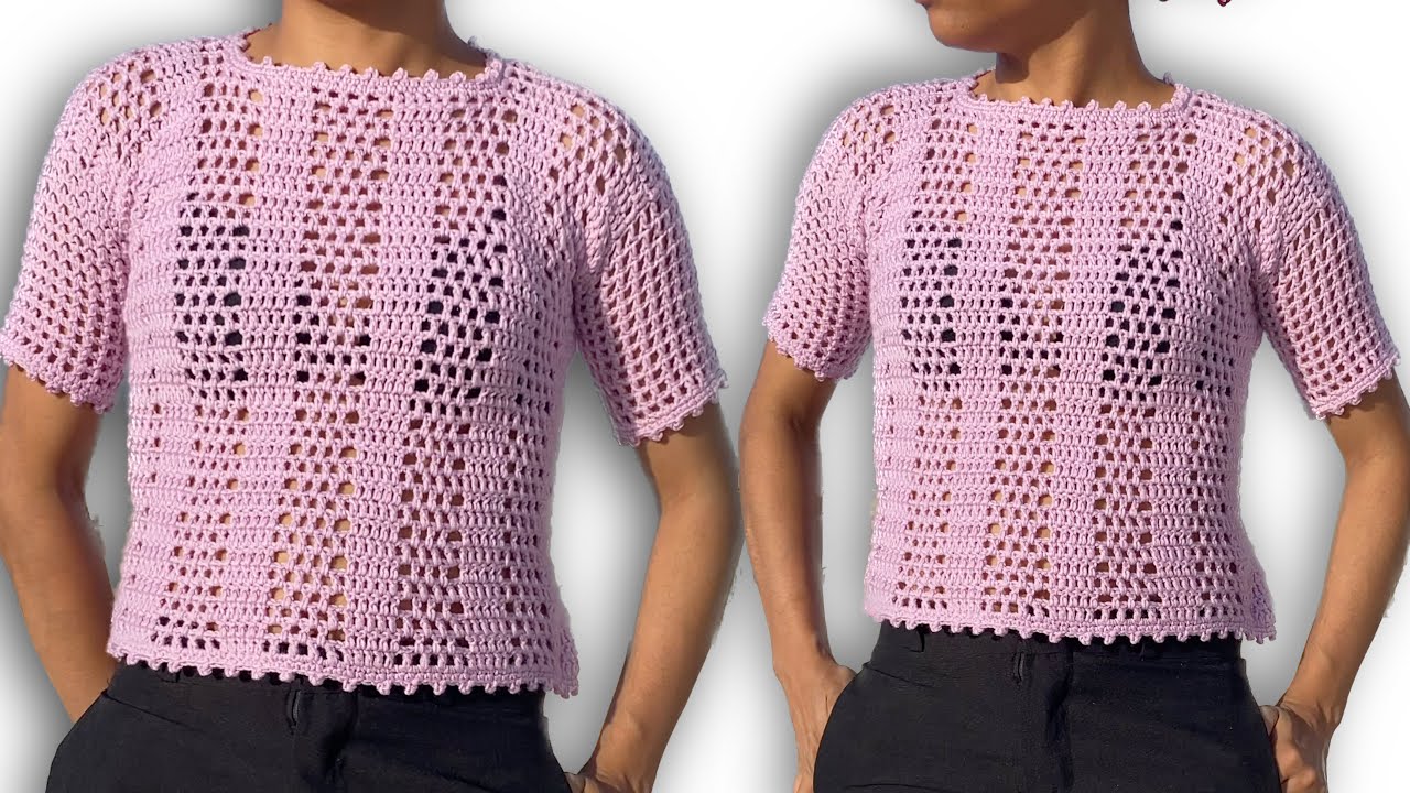 📝 The "Solid Block and Open Mesh" Crochet Blouse Pattern - Crochet4U